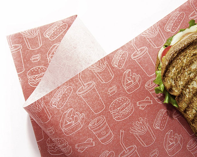 RedBurger gedrucktes fettfestes Papier 50 Blatt 33x50cm sortiertes ...