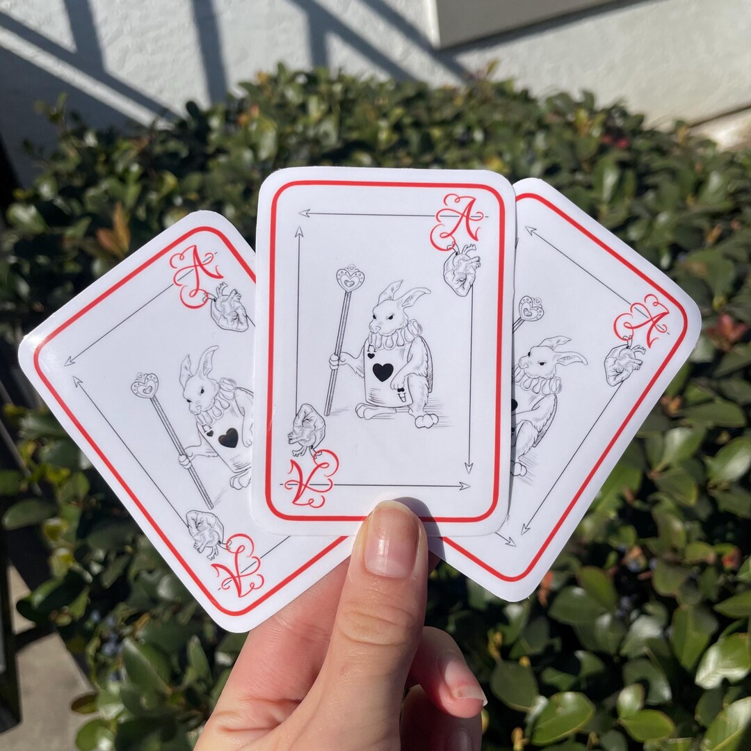 Playing Card Sticker, Alice in Wonderland Sticker, Ace of Hearts - Etsy
