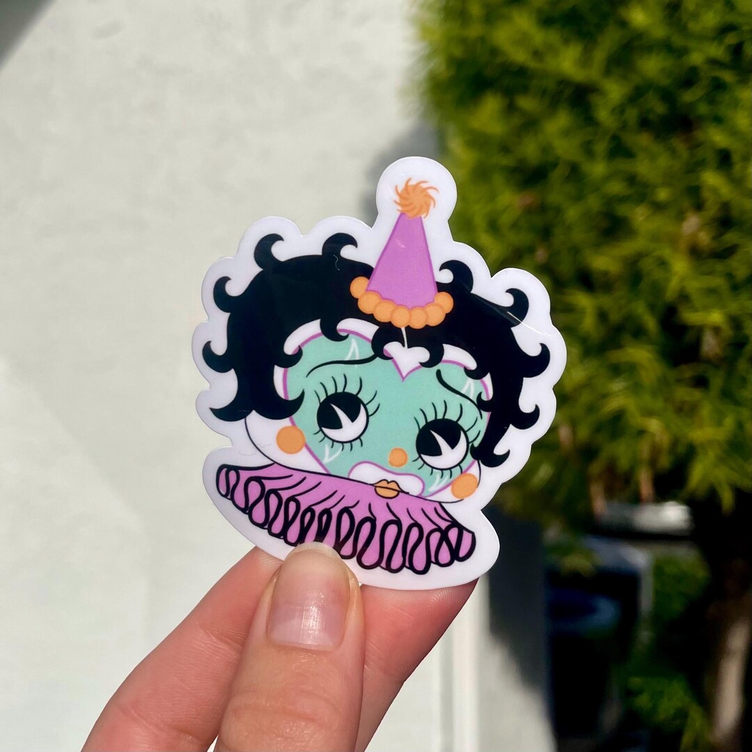 Betty Boop Clown Sticker, Betty Boop Decal, Clown Aesthetic, Pastel ...