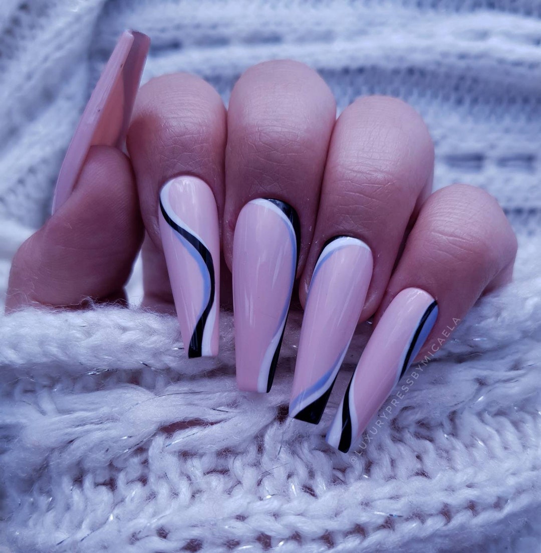 Abstract Press on Nails - Etsy