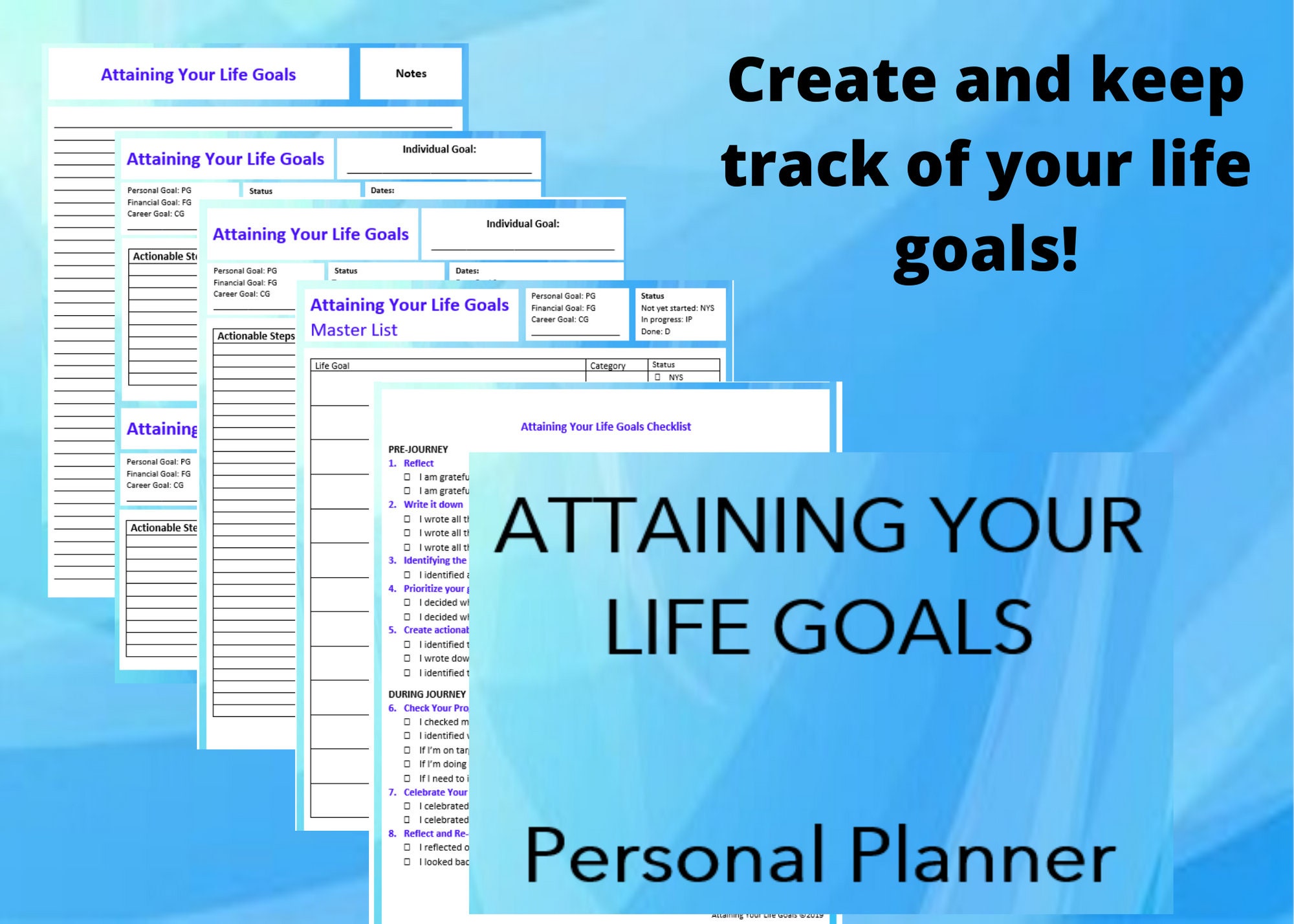 Attaining Your Life Goals Personal Planner (PDF) - Etsy