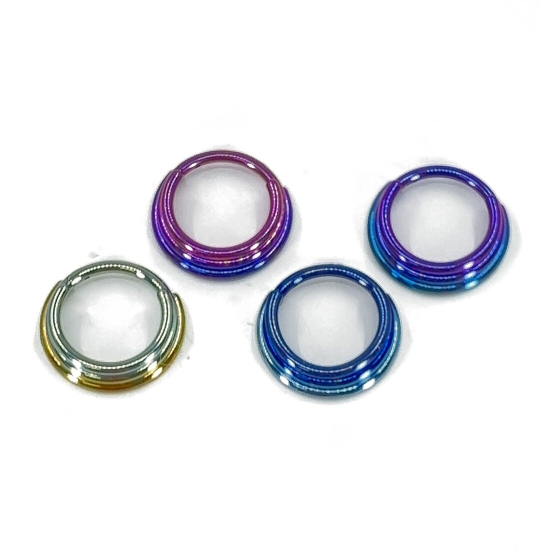 Titanium Anodised Triple Stack Clicker 1.2mm (16ga) Suitable for Septum ...