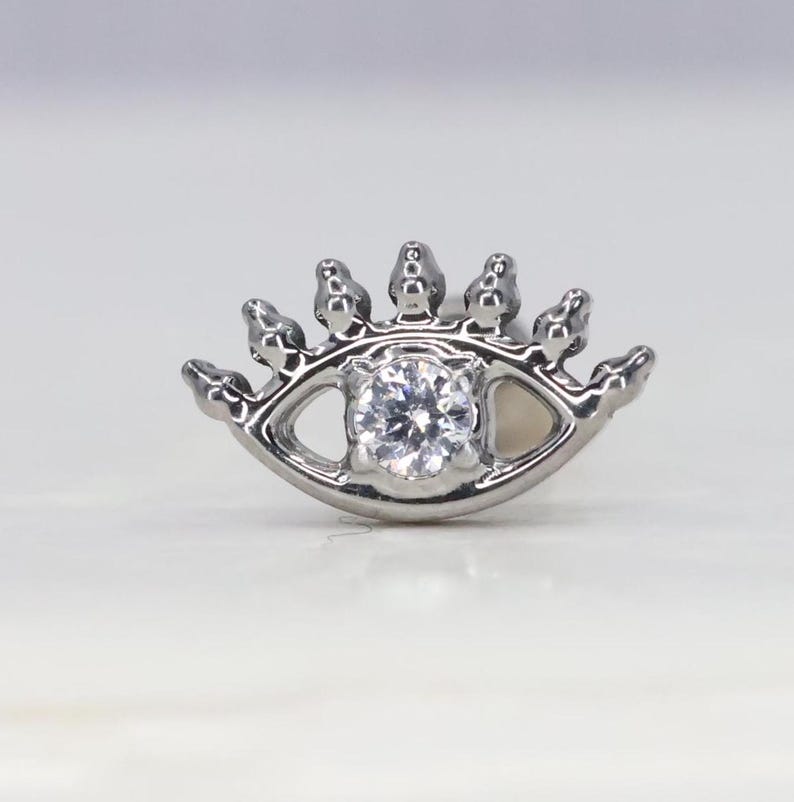 Titanium ASTM F136 (in83) Evil Eye, Protection Internally Threaded 1 ...