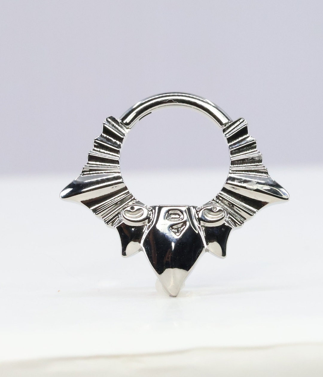 Titanium ASTM F136 (cl99) Flaming Heart Clicker 1.2mm (16ga) Septum ...