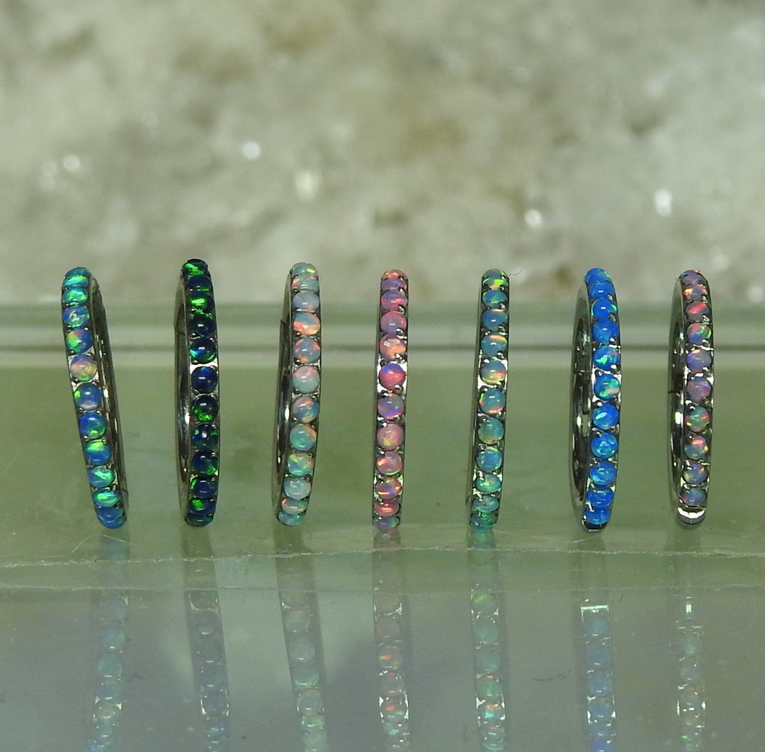 Titanium Fire Opal ASTM F136 (cl32) Clicker 1.2 Mm 16g Segment Ring ...