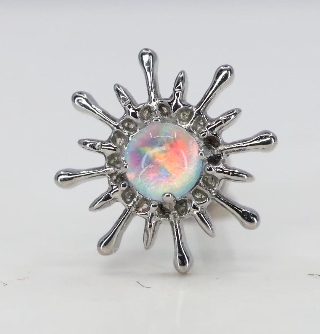 Titanium ASTM F136 (in84) Jelly Opal Blazing Star, Flaming Sun ...