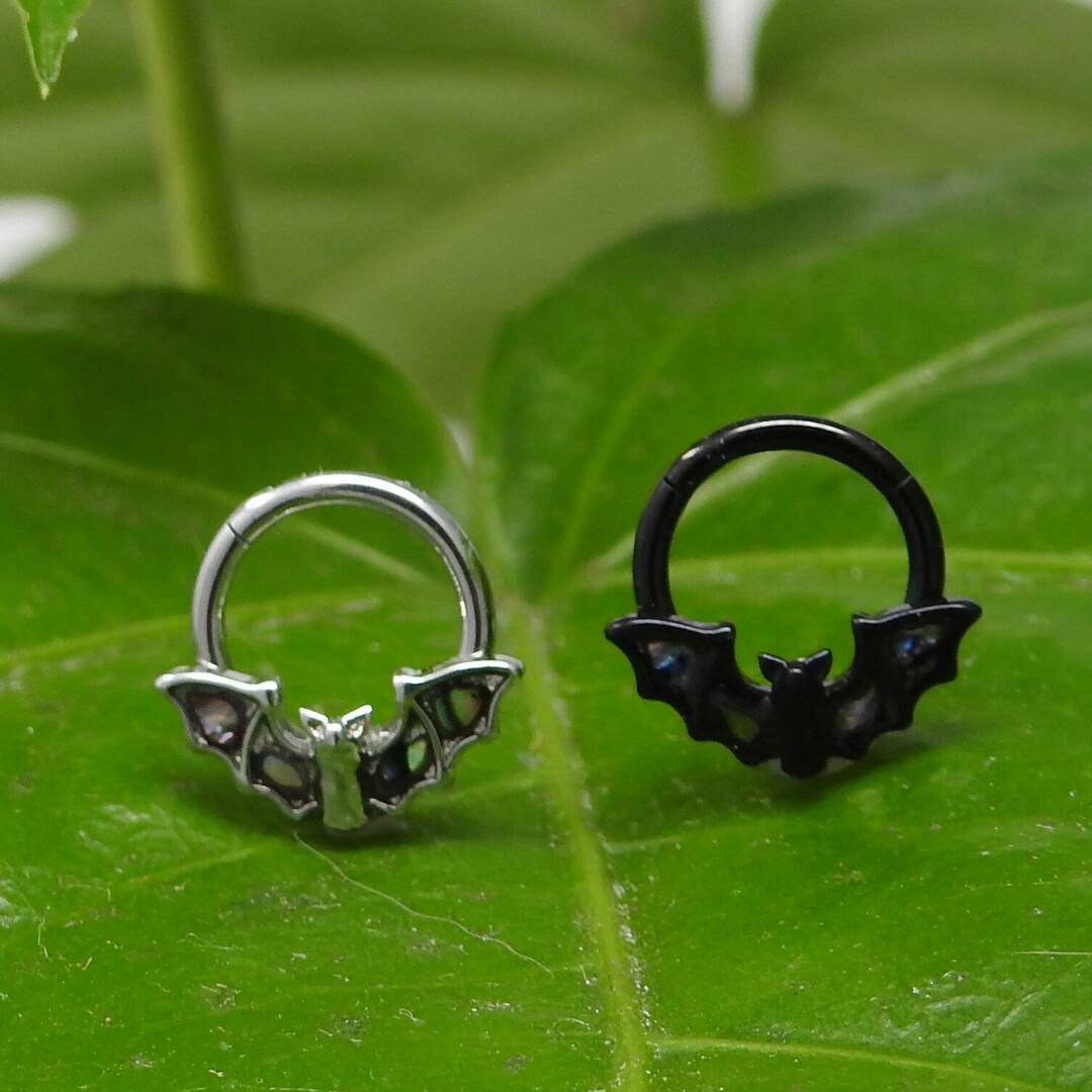 Surgical Steel cl13 Bat Clicker With Abalone Inlay 1.2mm 16ga Suitable ...