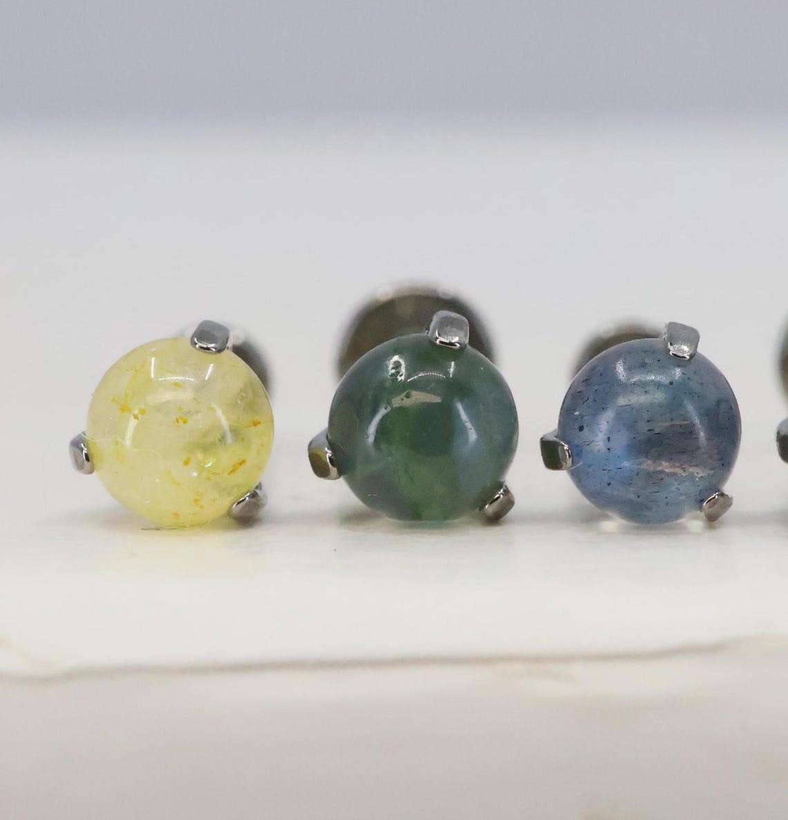 Titanium ASTM F136 Claw Fit Natural Stone Ball Internally Threaded 1 ...