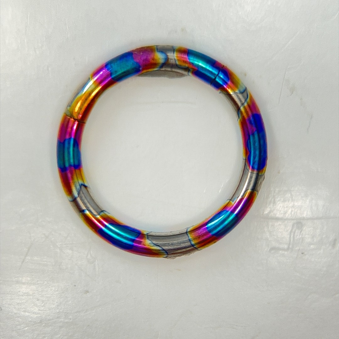 Titanium ASTM F136 Anodised Oil Slick Clicker "bubble" 1.2- 1.6mm (16 ...