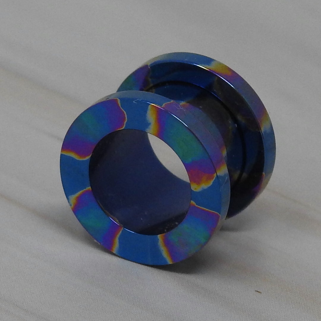 Titanium ASTM F136 Anodised "merfolk" Double Flare Screw Fit Flesh ...