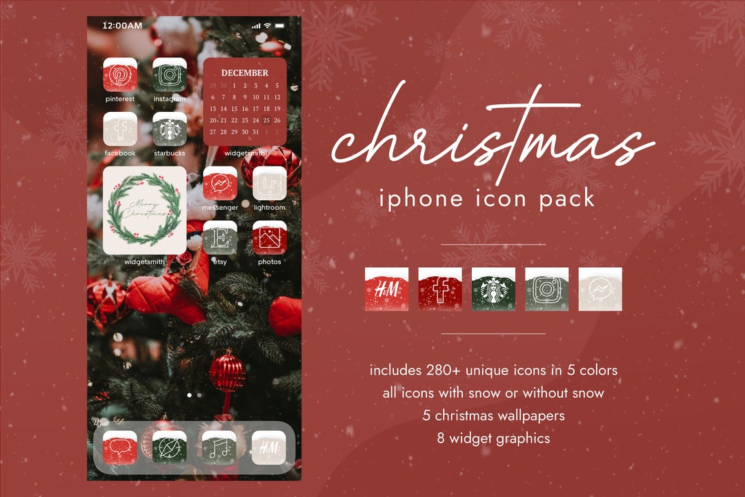 Christmas iPhone Icon Pack | iPhone Ios16 App Icons | 280+ Icons in 5 ...