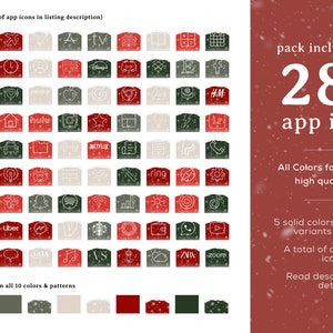 Christmas iPhone Icon Pack | iPhone Ios16 App Icons | 280+ Icons in 5 ...
