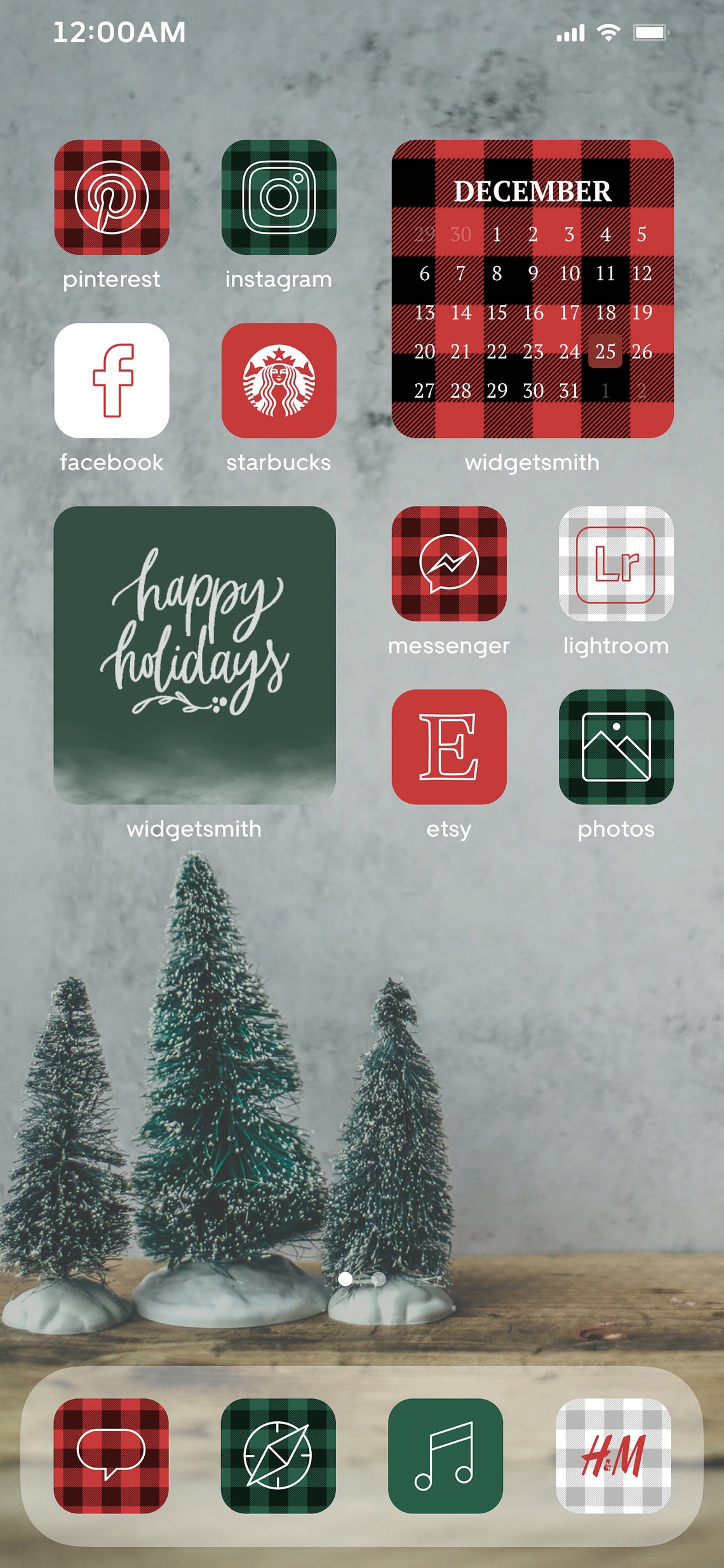 Christmas Buffalo Plaid Iphone Icon Pack Iphone Ios16 App - Etsy