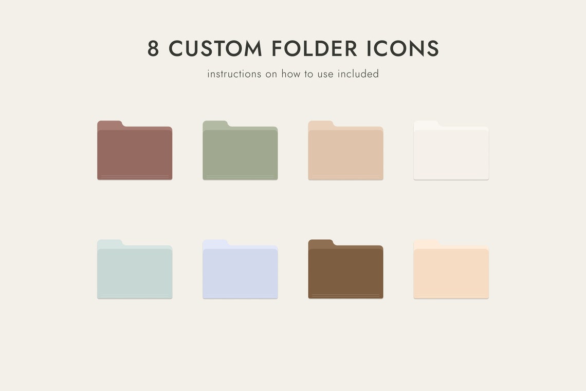 Desktop Wallpaper Organizer Light Colored Boho Plants Folder - Etsy