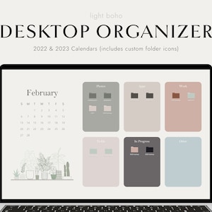 Desktop Wallpaper Organizer Editable + Folder Icons | Minimalist ...