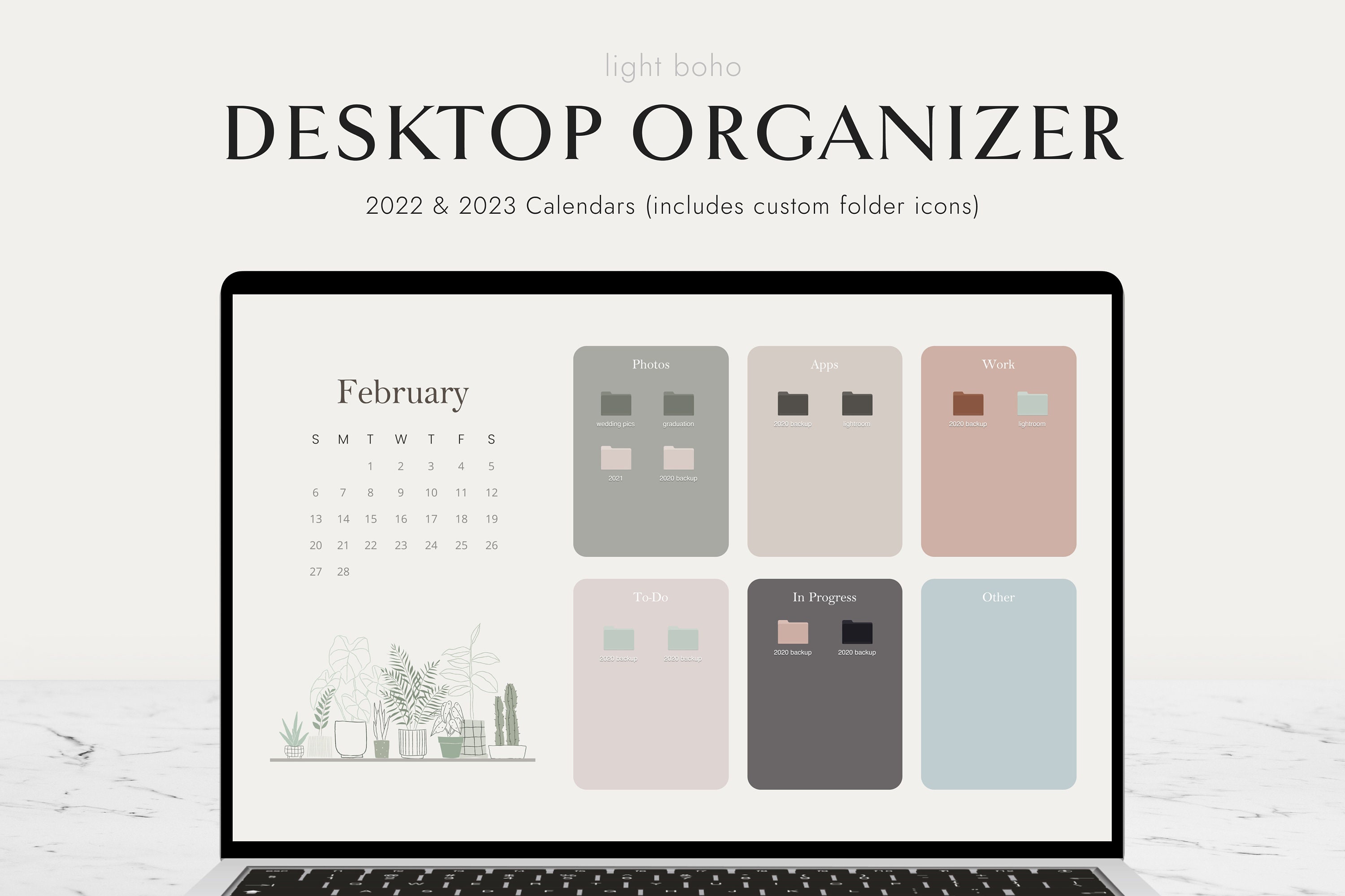 Desktop Wallpaper Organizer Editable Folder Icons - Etsy