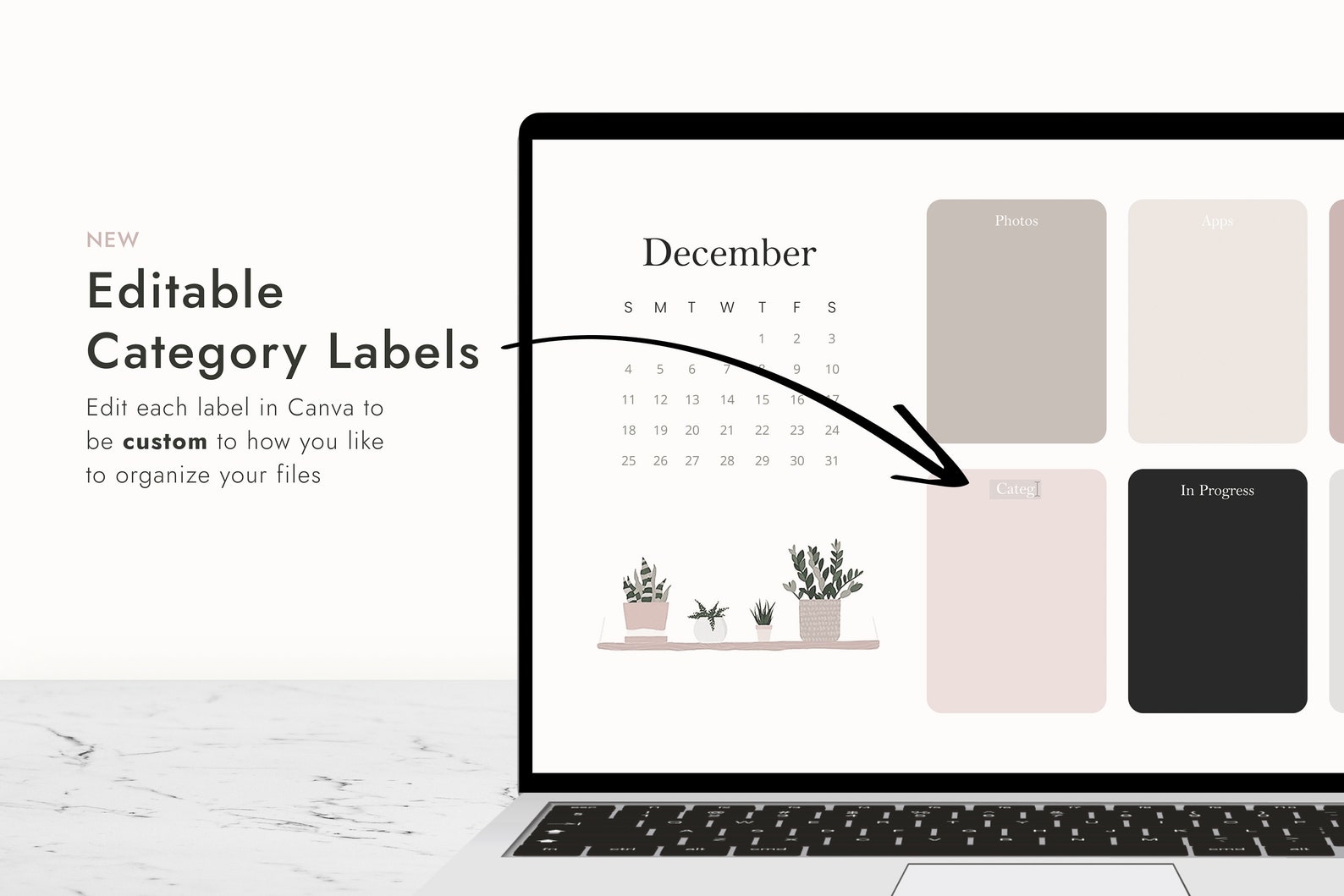 Desktop Wallpaper Organizer Editable + Folder Icons | Minimalist ...