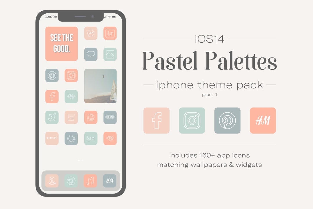 Pastel Palette iPhone Theme Pack Part 1 Ios16 App Icons - Etsy