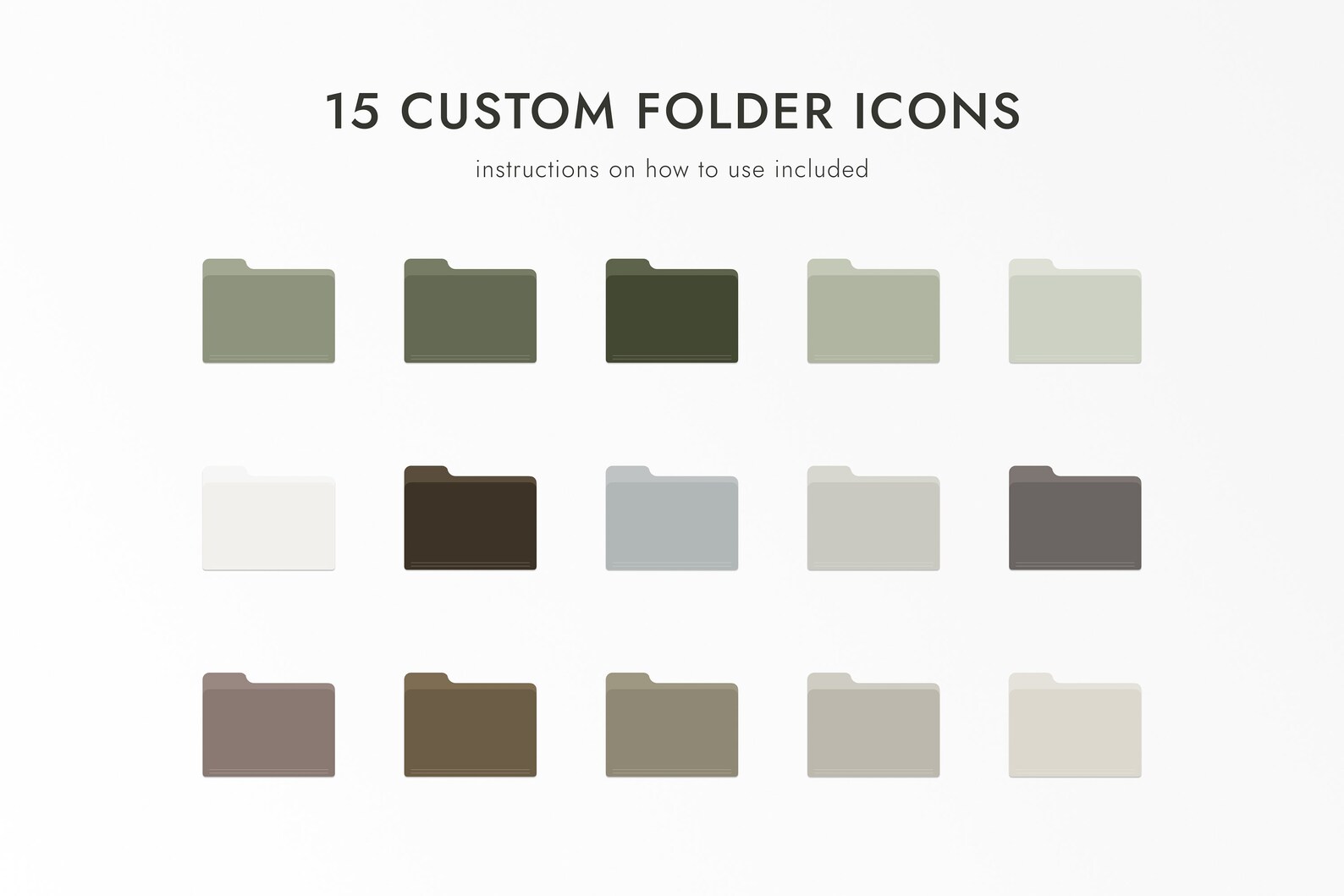 Green Desktop Wallpaper Organizer Custom Folder Icons | Etsy