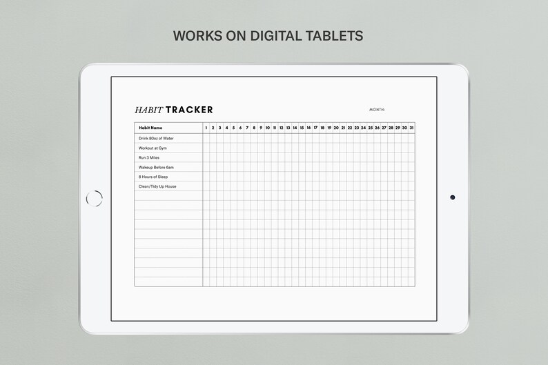 Minimalist Daily Habit Tracker Printable Editable PDF - Etsy