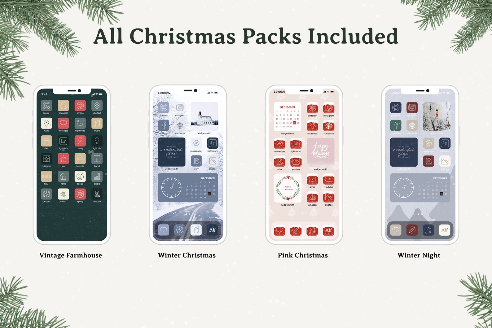 Merry Christmas App Icon Bundle Iphone Ios16 App Icons All - Etsy