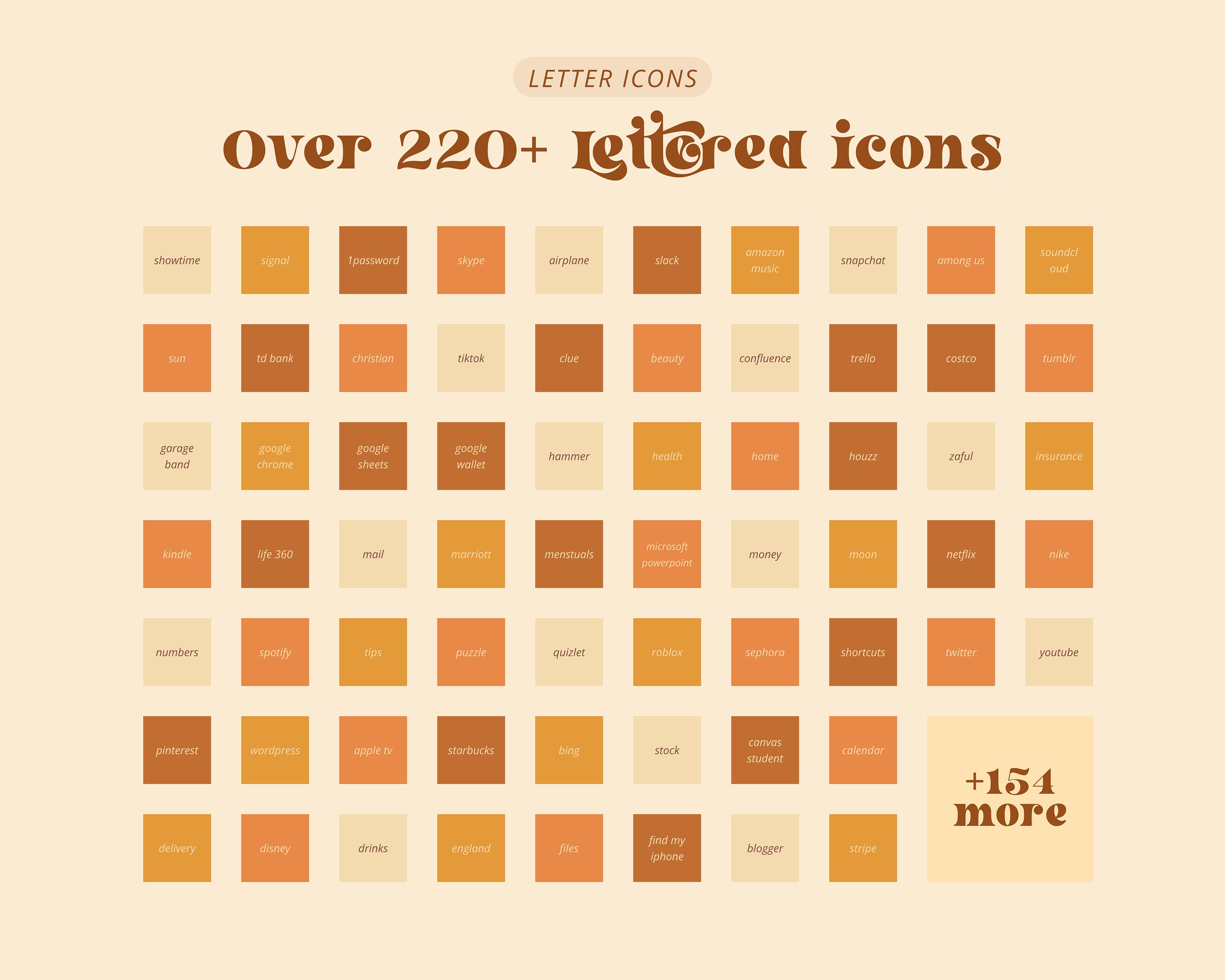 Retro iPhone App Icons | 70s Groovy Theme (digital Download) - Etsy