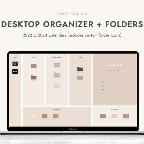 Desktop Wallpaper Organizer Calendar 2022 2023 Mac and - Etsy