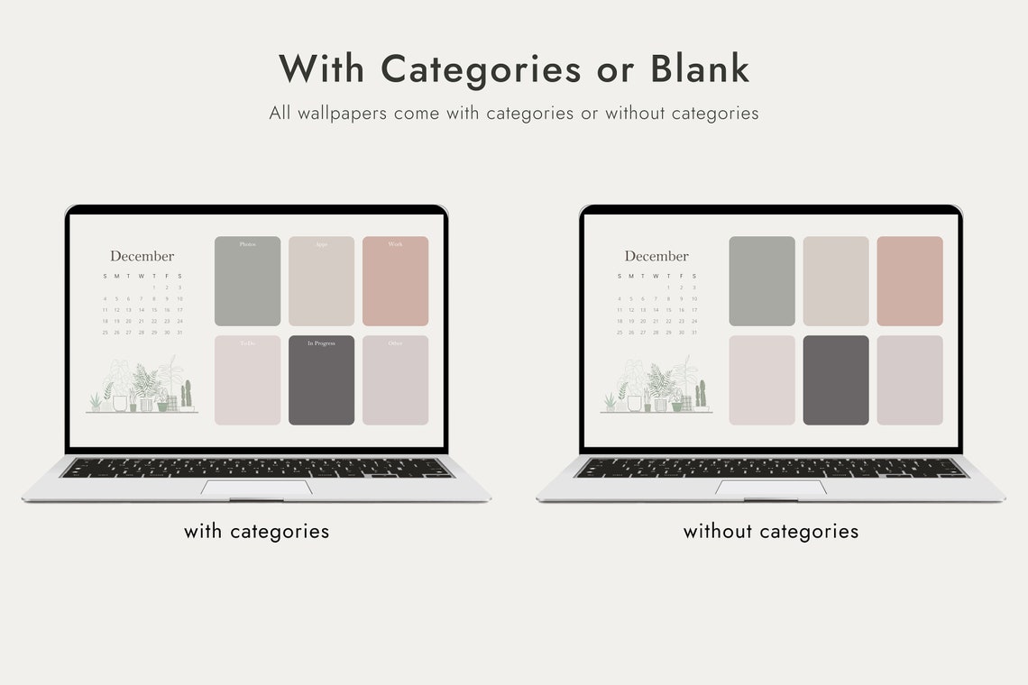 Desktop Wallpaper Organizer Editable + Folder Icons | Minimalist ...