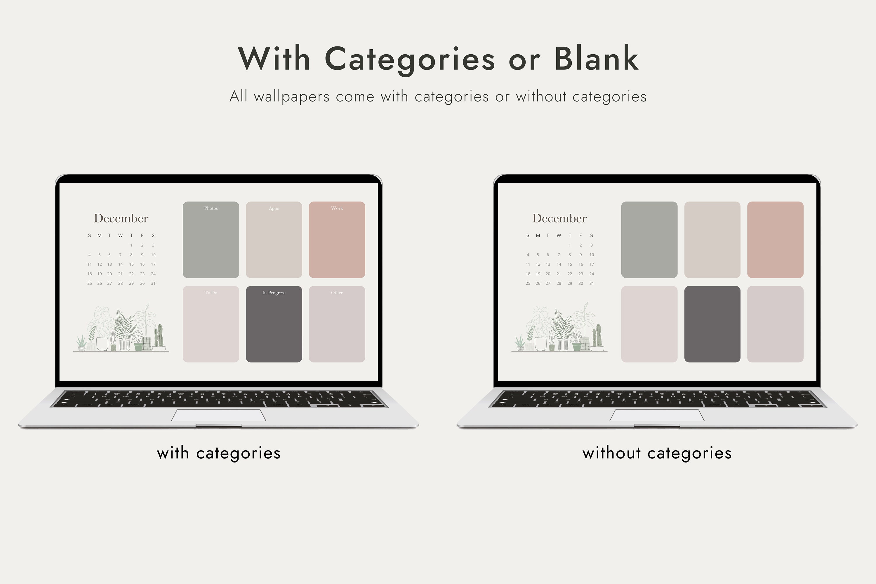 Desktop Wallpaper Organizer Editable + Folder Icons | Minimalist ...
