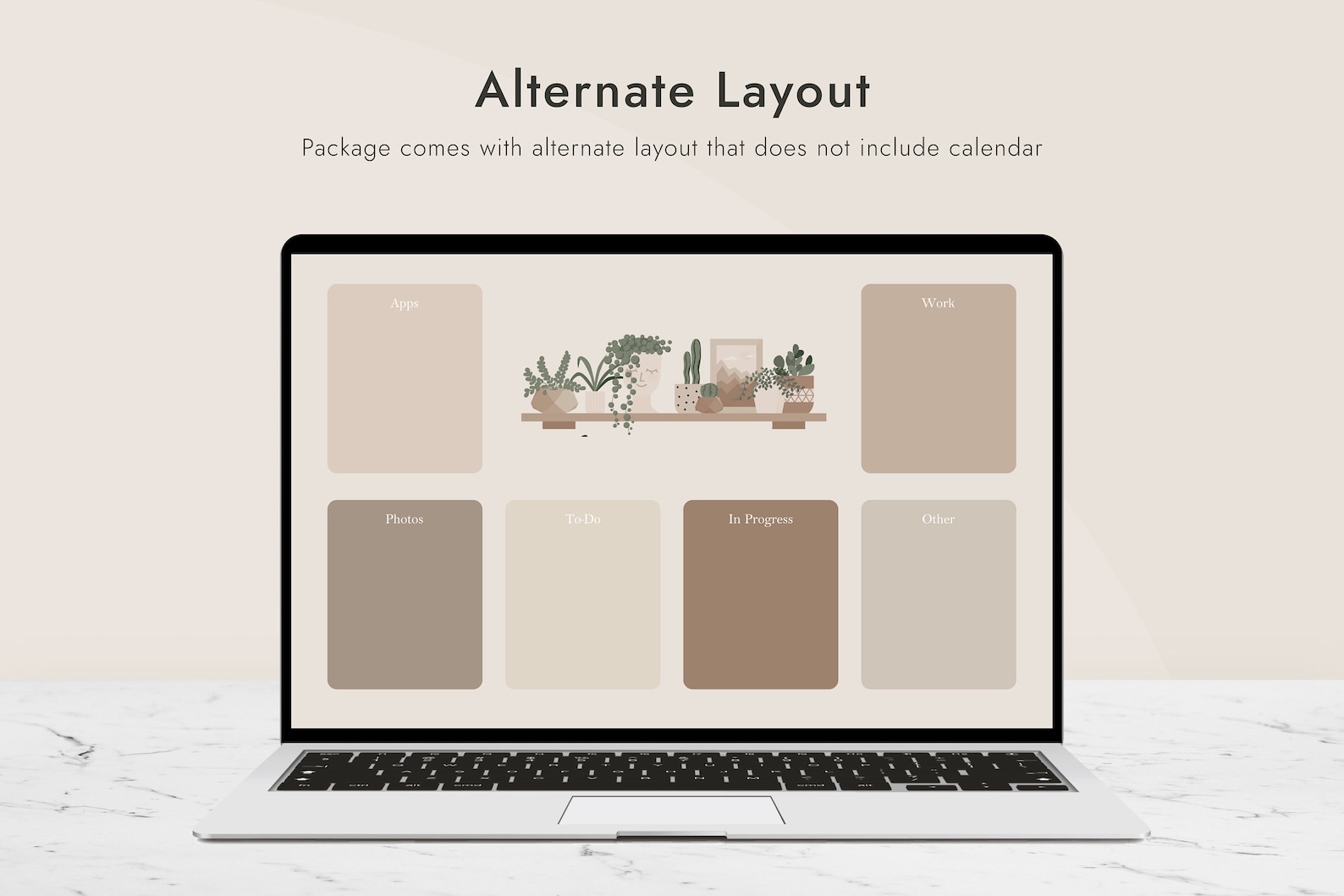 Boho Desktop Wallpaper Organizer | 2023-2024 Calendar, Folder Icons ...