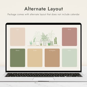 Desktop Wallpaper Organizer Light Colored Boho Plants + Folder Icons ...