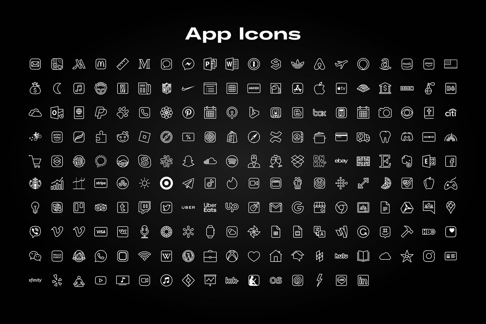 Transparent White Iphone App Icons Clean Outlined Minimal - Etsy