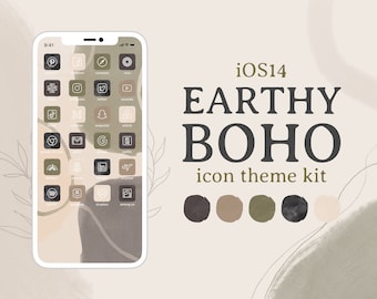 Sage Green Boho Desktop Wallpaper Organizer Includes Folders - Etsy