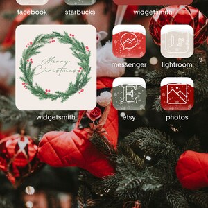 Christmas iPhone Icon Pack | Ios16 App Icons, Snow Theme (digital ...