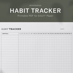 Minimalist Daily Habit Tracker Printable | Editable PDF | Routine ...