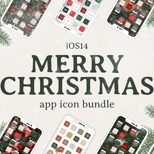 Merry Christmas App Icon Bundle Iphone Ios15 App Icons All | Etsy