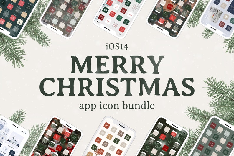 Merry Christmas App Icon Bundle Iphone Ios16 App Icons All - Etsy