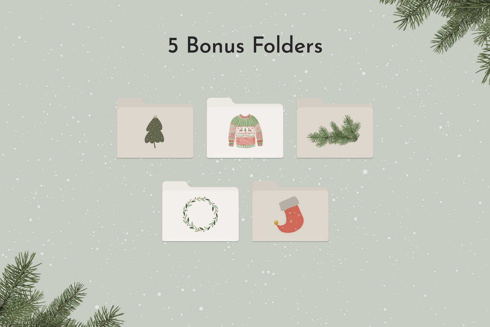 Christmas Desktop Wallpaper Organizer Includes Folders | Etsy