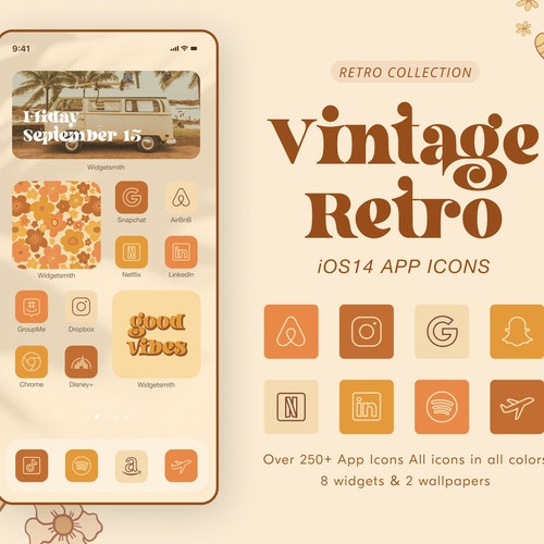 Retro App Icons Vintage Iphone Ios15 App Icons 220 Icons - Etsy