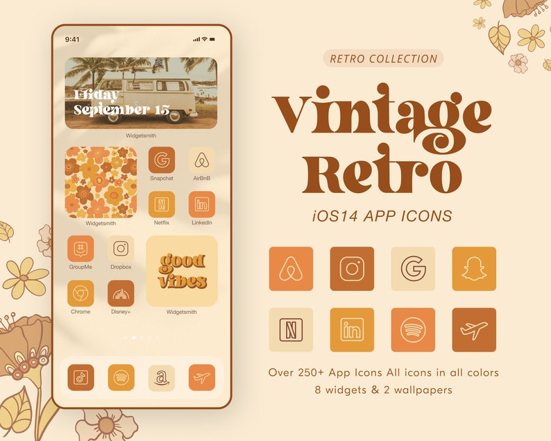 Retro App Icons Vintage Iphone Ios15 App Icons 220 Icons - Etsy