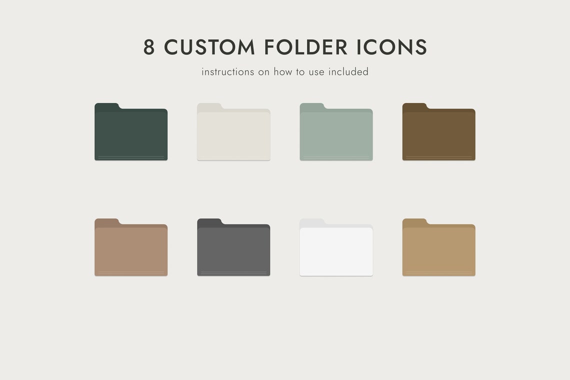 Desktop Wallpaper Organizer Folder Icons Minimalist - Etsy