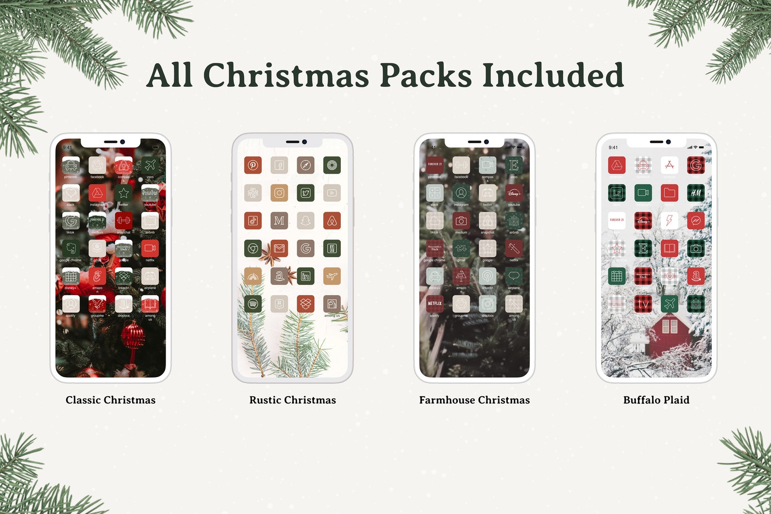 Merry Christmas App Icon Bundle Iphone Ios16 App Icons All - Etsy