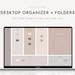 Minimalist Pink Desktop Wallpaper Organizer 15 Folder Icons | Etsy