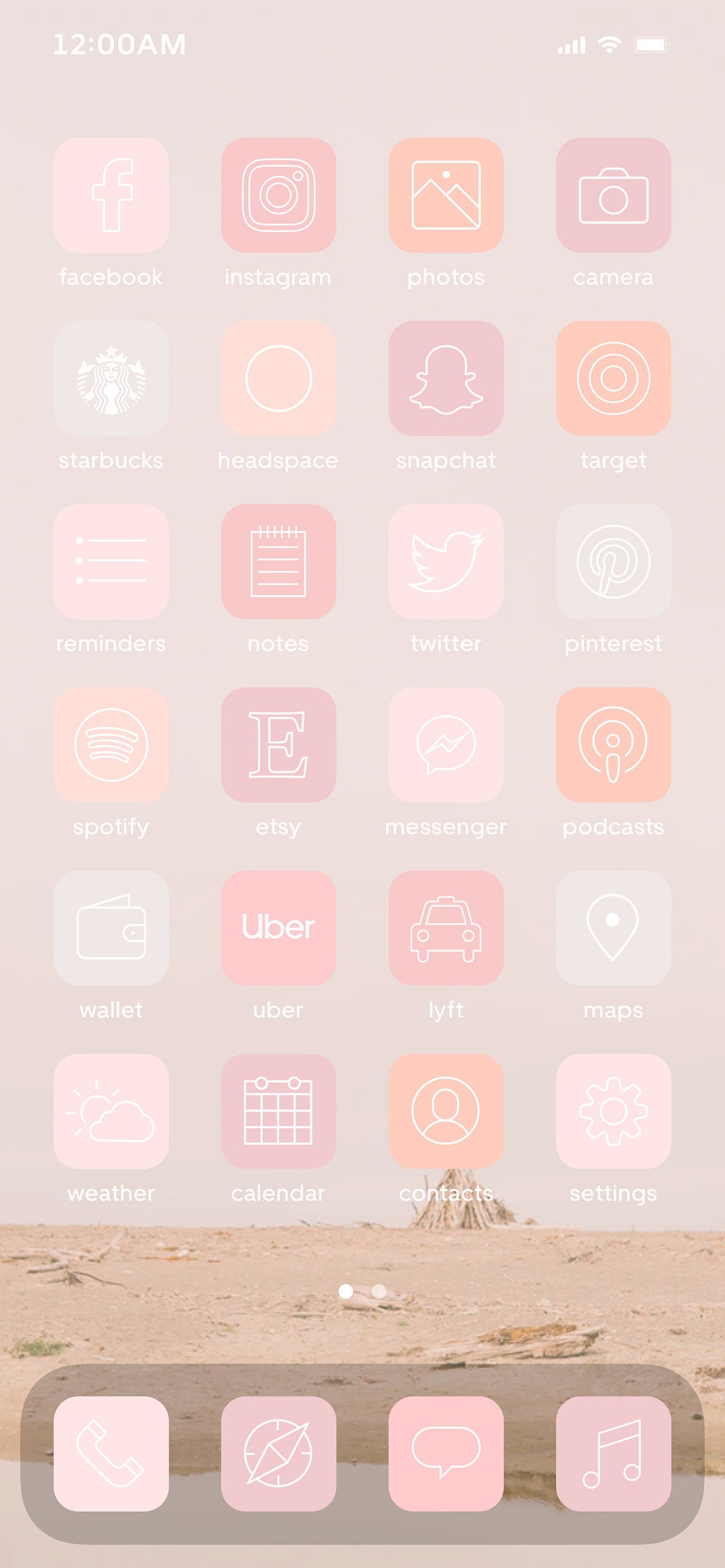 Pink Ilia iPhone Ios16 App Icons 48 Different Icons in 7 Colors High ...