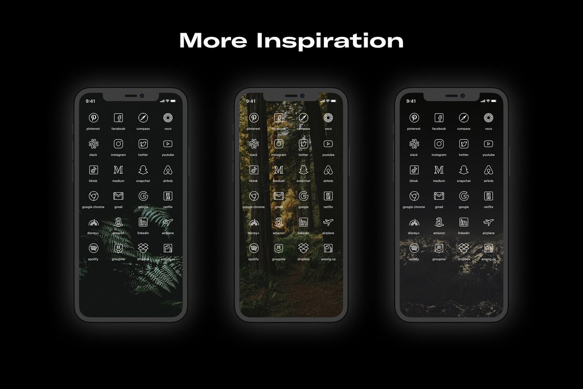 Transparent White Iphone App Icons Clean Outlined Minimal - Etsy