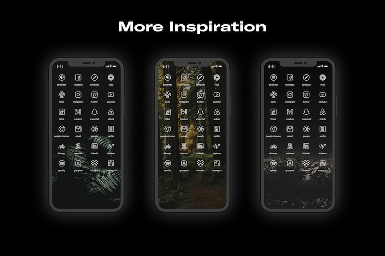 Transparent White Iphone App Icons Clean Outlined Minimal - Etsy