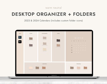 Green Desktop Wallpaper Organizer Custom Folder Icons Minimalist ...