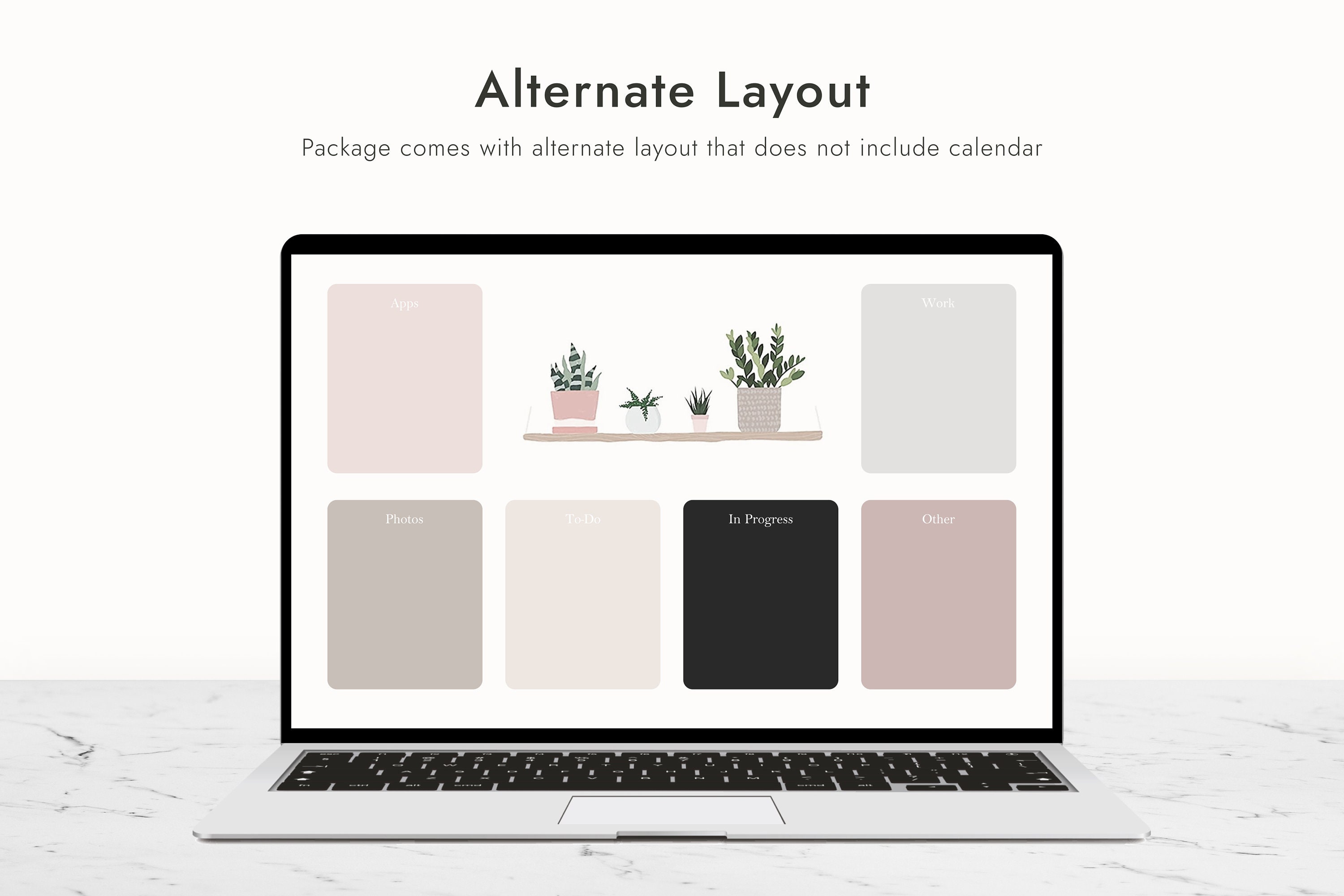 Boho Desktop Wallpaper Organizer | 2023-2024 Calendar, Folder Icons ...