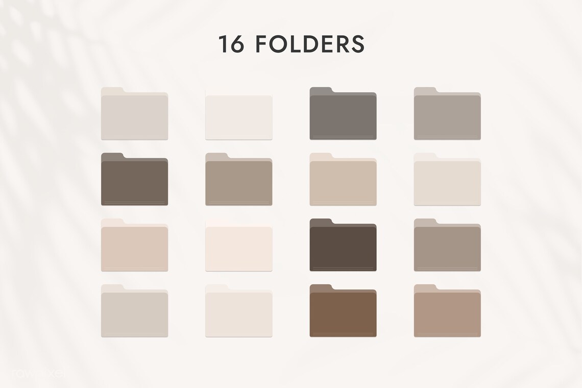 Neutral Boho Desktop Wallpaper Organizer 16 Folders 2021 & - Etsy