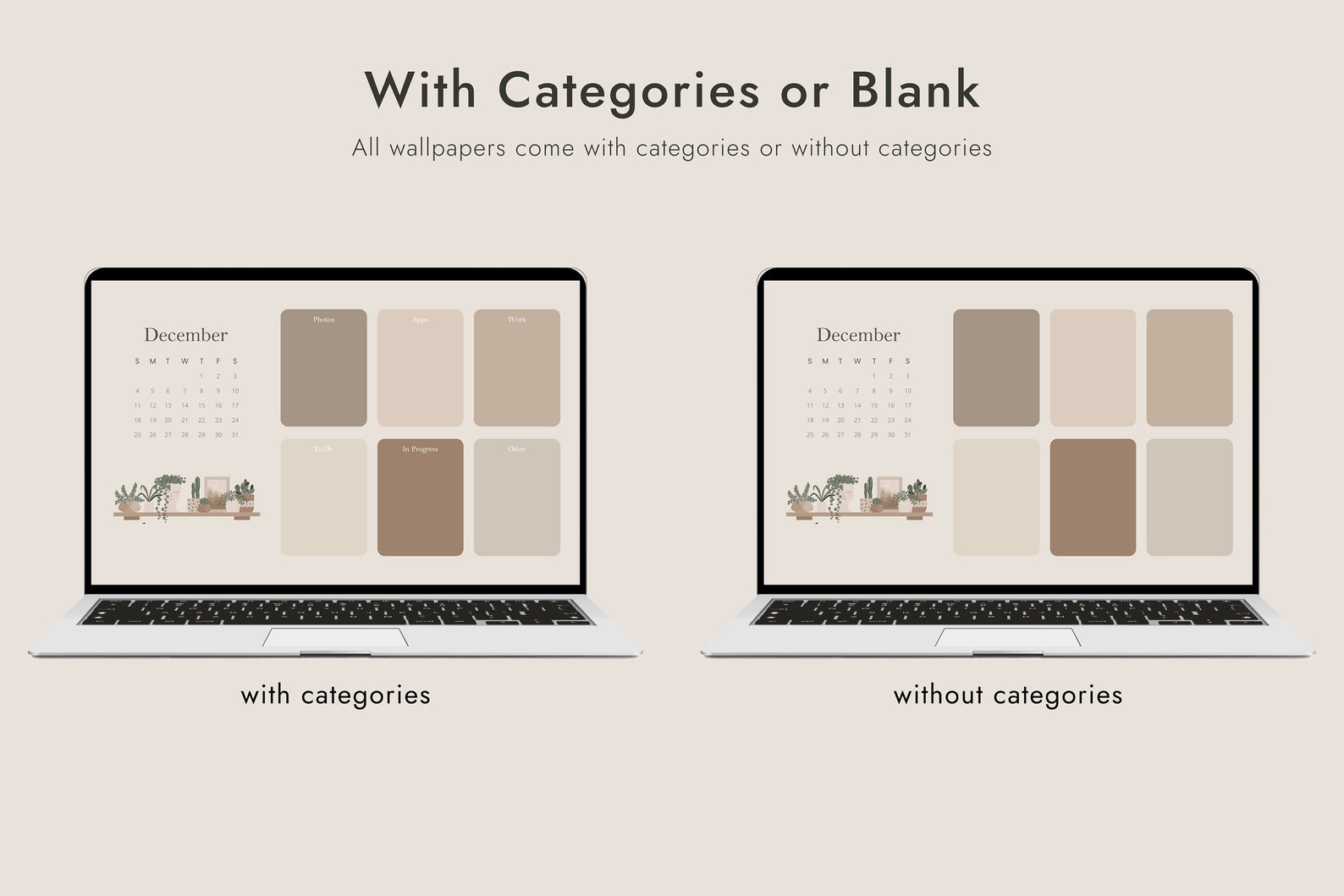 Desktop Wallpaper Organizer Folder Icons Brown Boho - Etsy